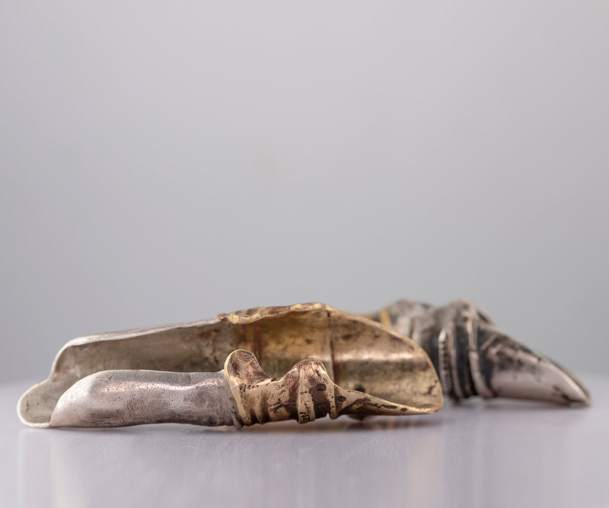 Raw Finger 2 colors - silver and brass. / Pierścień palec. Srebro i mo